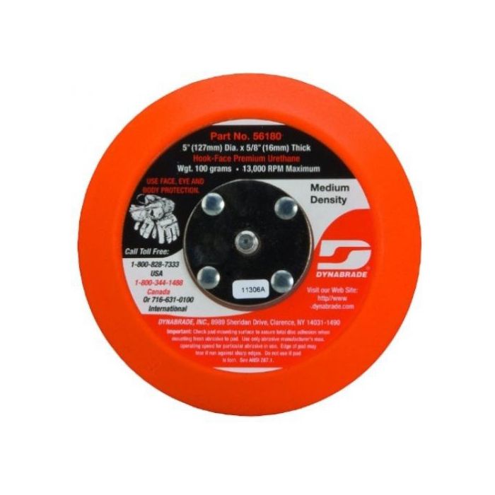 Dynabrade 56180 5" Hook-Face Non-Vacuum Random Orbital Sanding Pad ...