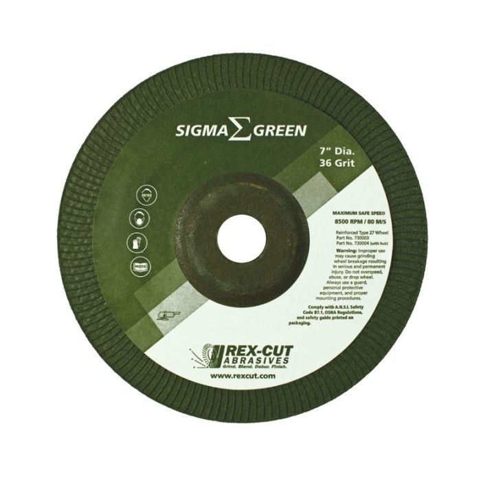 Rex Cut 730000 4-1/2" Aluminum Oxide Type 27 Grinding Wheel ...