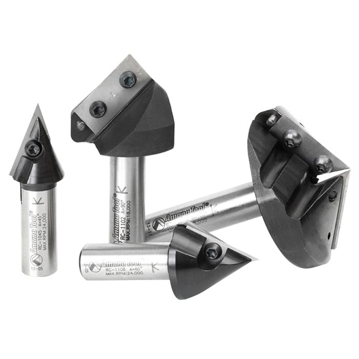 Amana Tool AMS 150 1 2 Solid Carbide 3D CNC Insert V Groove Collection Router Bit Set burnstools