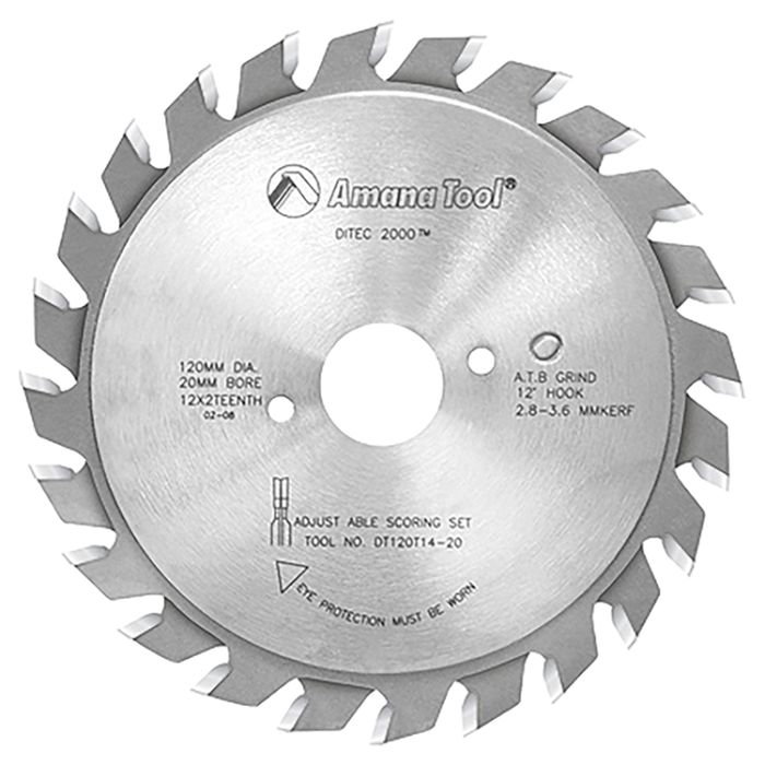Amana Tool DT120T14 20 Ditec 2000 4 3 4 Adjustable Type Scoring Saw Blade Set burnstools