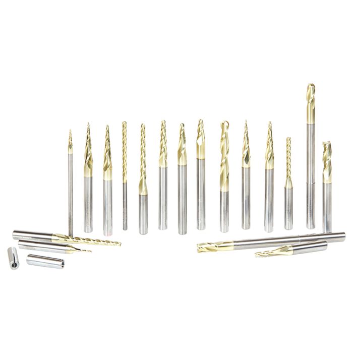 Amana Tool AMS-143 18 Piece Solid Carbide Up-Cut Spiral Tapered Router ...