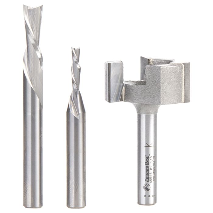 Amana Tool AMS-288 1/4" General Purpose CNC Router Bit Set, 3 Piece ...