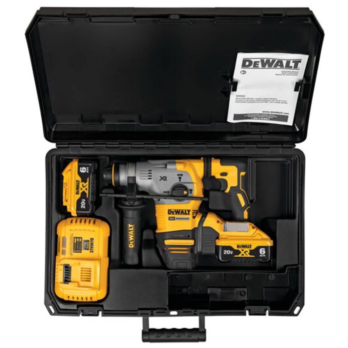 DeWalt DCH293R2 XR 1 1 8 20V Max Cordless SDS Plus L Shape Rotary Hammer Kit burnstools