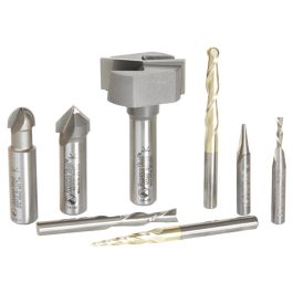 Amana Tool AMS-133 1/4" 8 Piece Signmaking Starter CNC Router Bit Set # ...